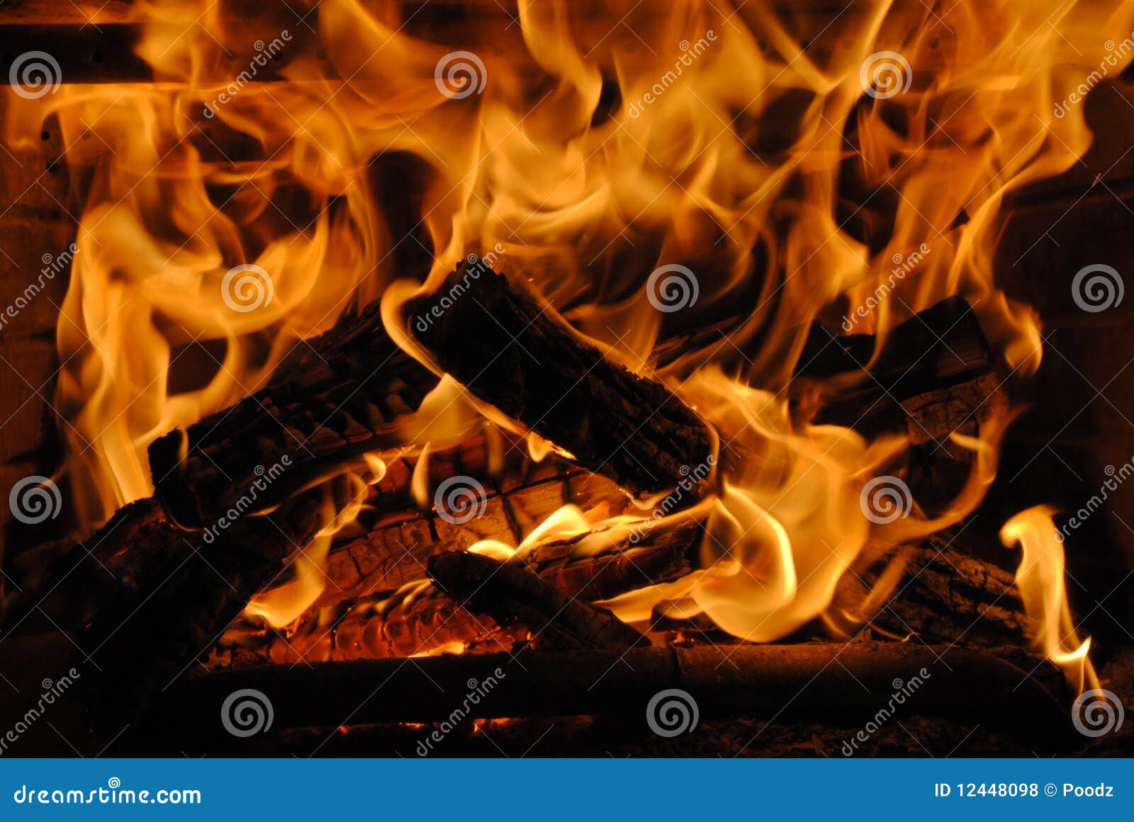 Wood Burning Fire stock photo. Image of heat, home, fireplace - 12448098