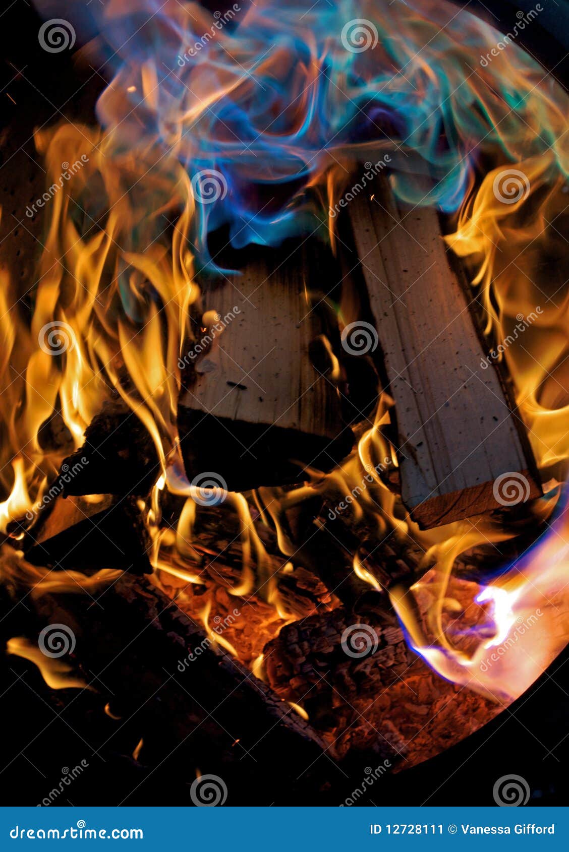Wood Burning in the Fire stock image. Image of blue, blaze - 12728111