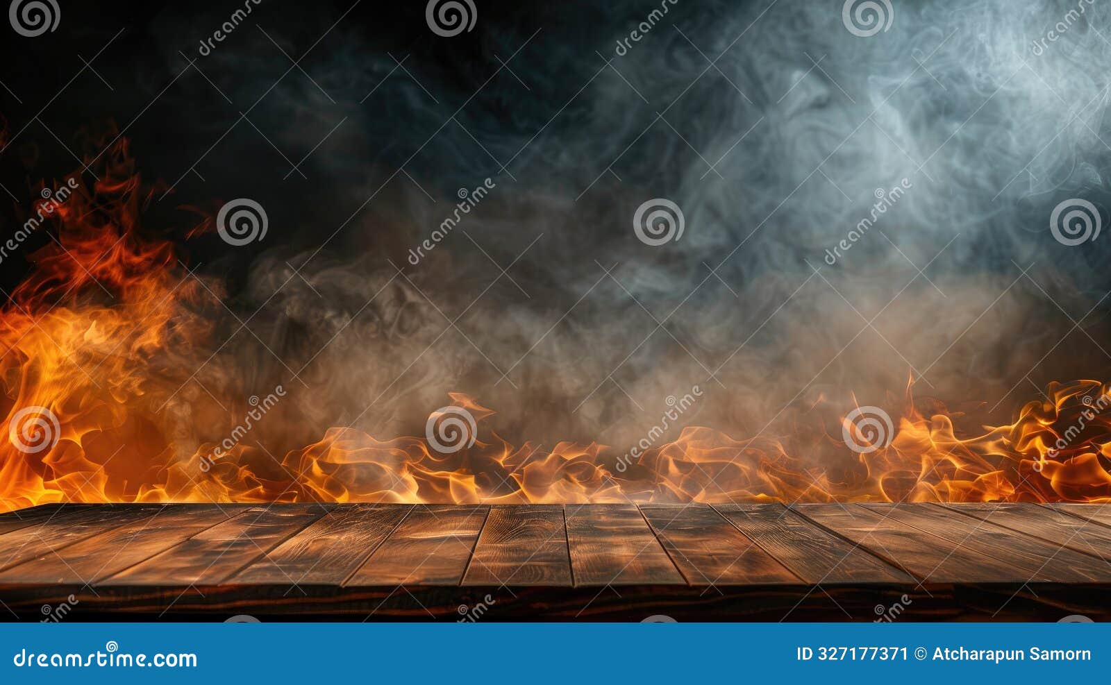 A Wood Burning Fire with Smoke and Flames Stock Illustration ...