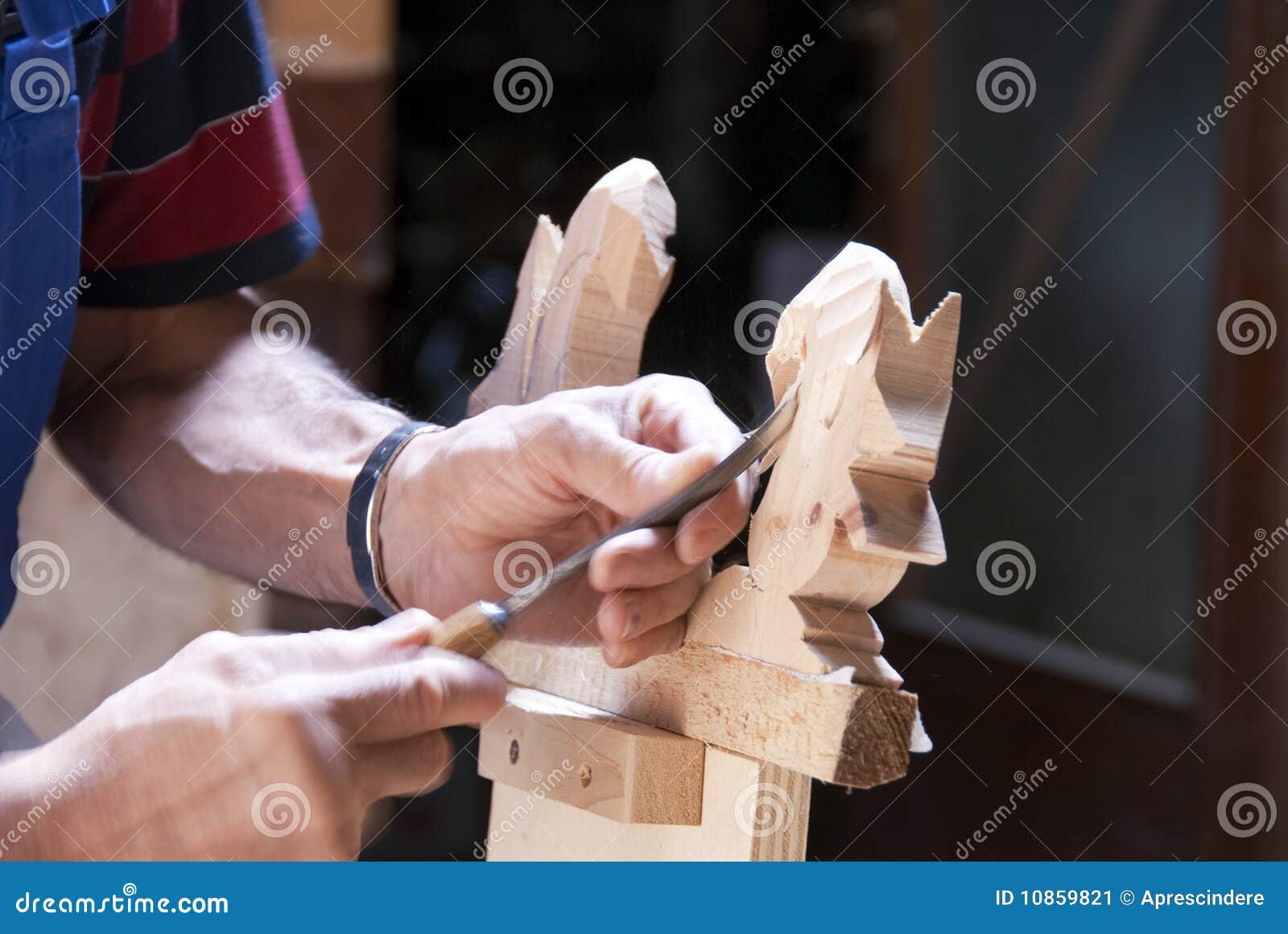Wood carver at work stock image. Image of hands, create - 10859821