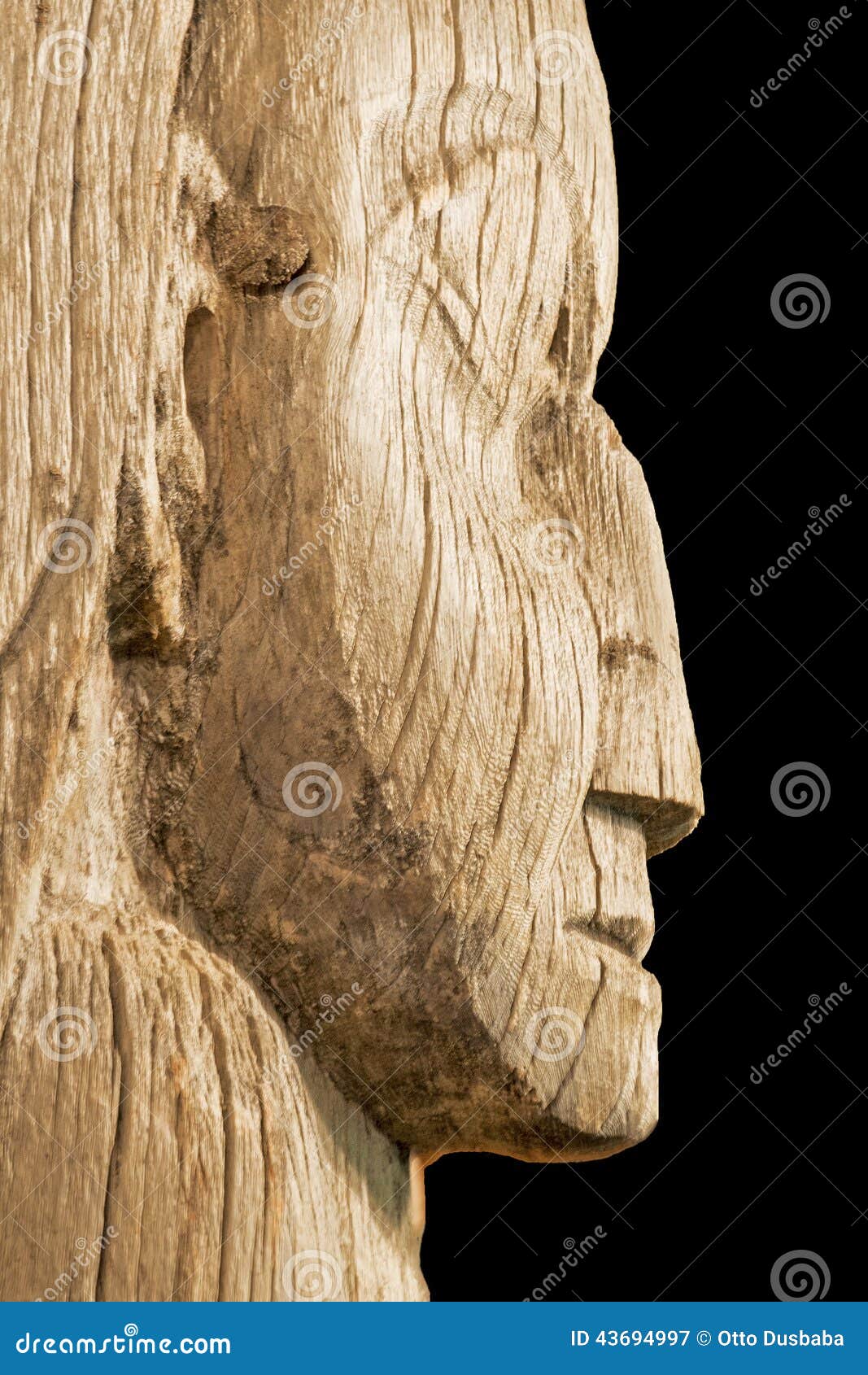 Wood Carving of Alaskan Native Stock Image - Image of weathered ...