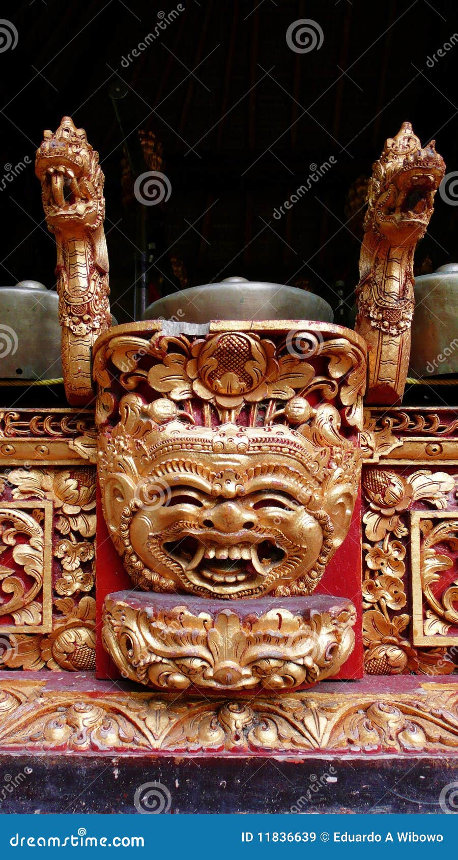 Wood Carving on Balinese Music Ensemble Stock Image - Image of gamelan ...