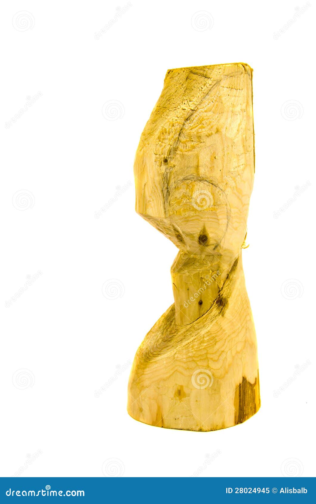 Wood Carving Beginning Object Isolated on White Stock Image - Image of ...