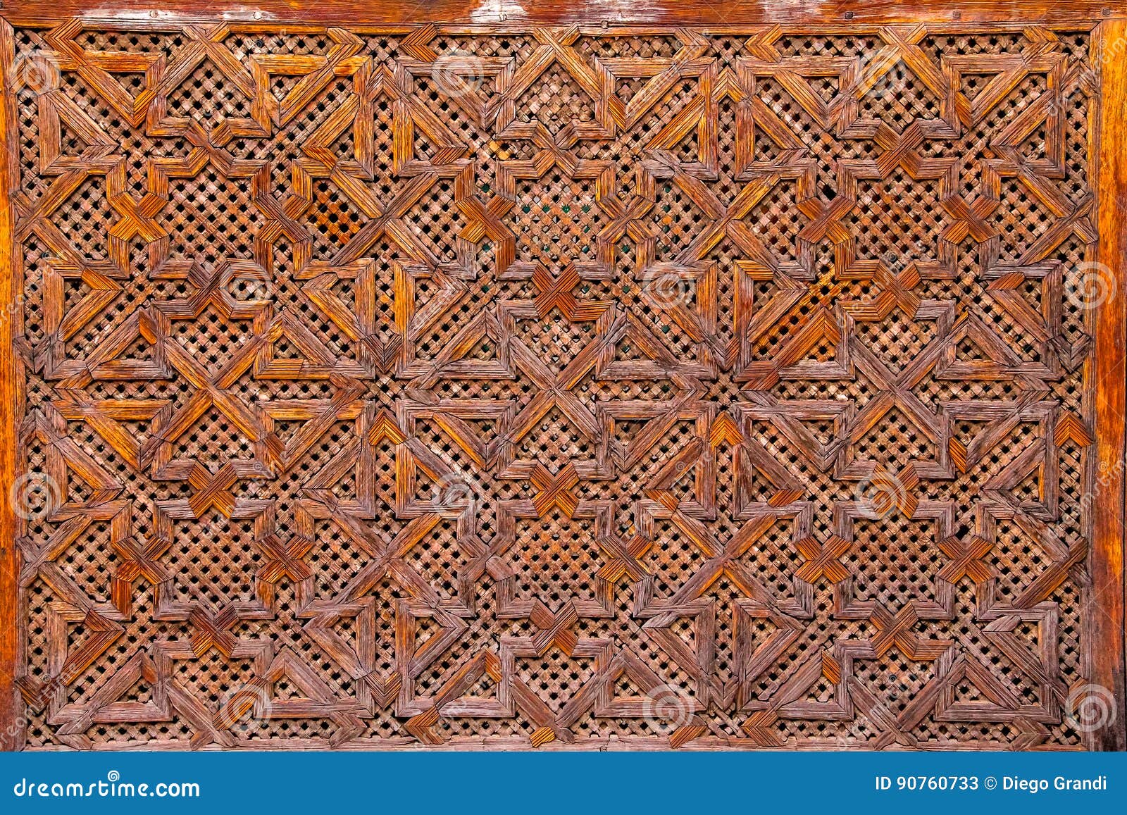Wood Carving of Geometry Islamic Pattern - Morocco Stock Image - Image ...
