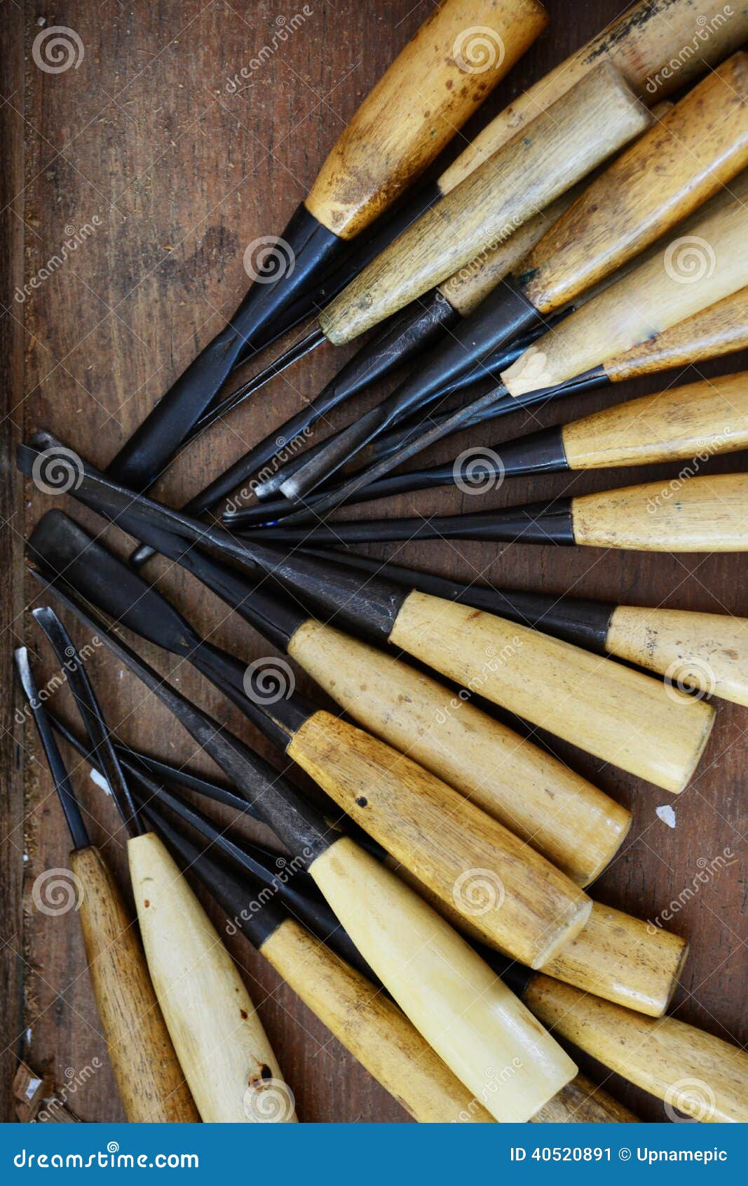 Wood carving tools. stock image. Image of brown, relief - 40520891