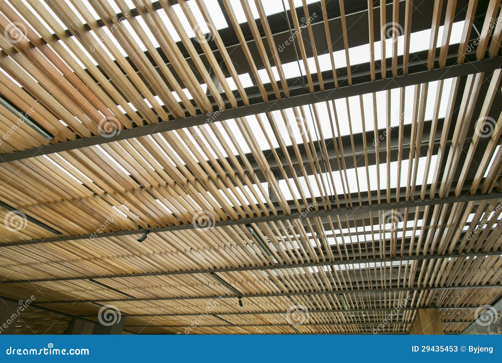 Wood ceiling lath stock image. Image of interior, frame - 29435453