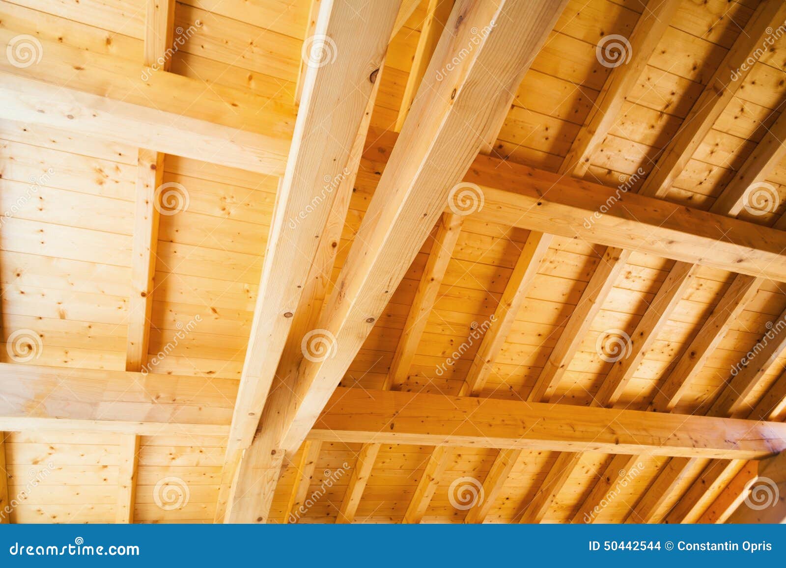 Wood Ceiling Under Construction Stock Photo - Image of project, home ...