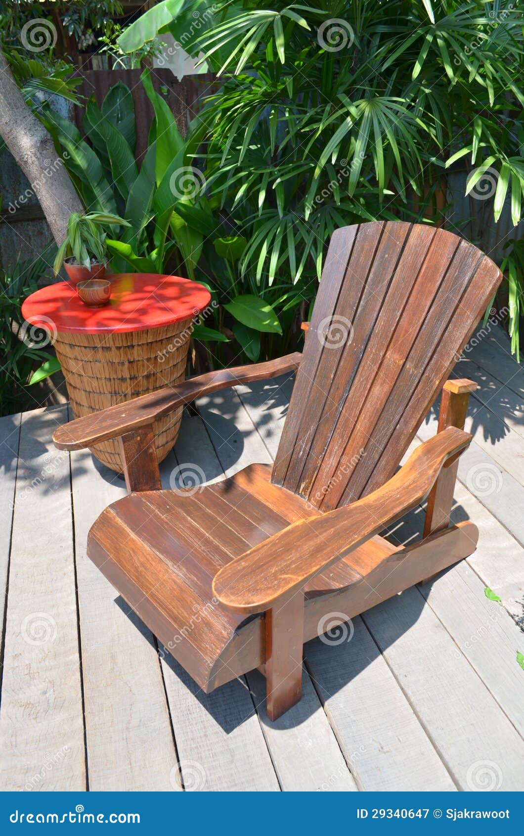 Wood chairs for relax stock image. Image of beach, canopy - 29340647