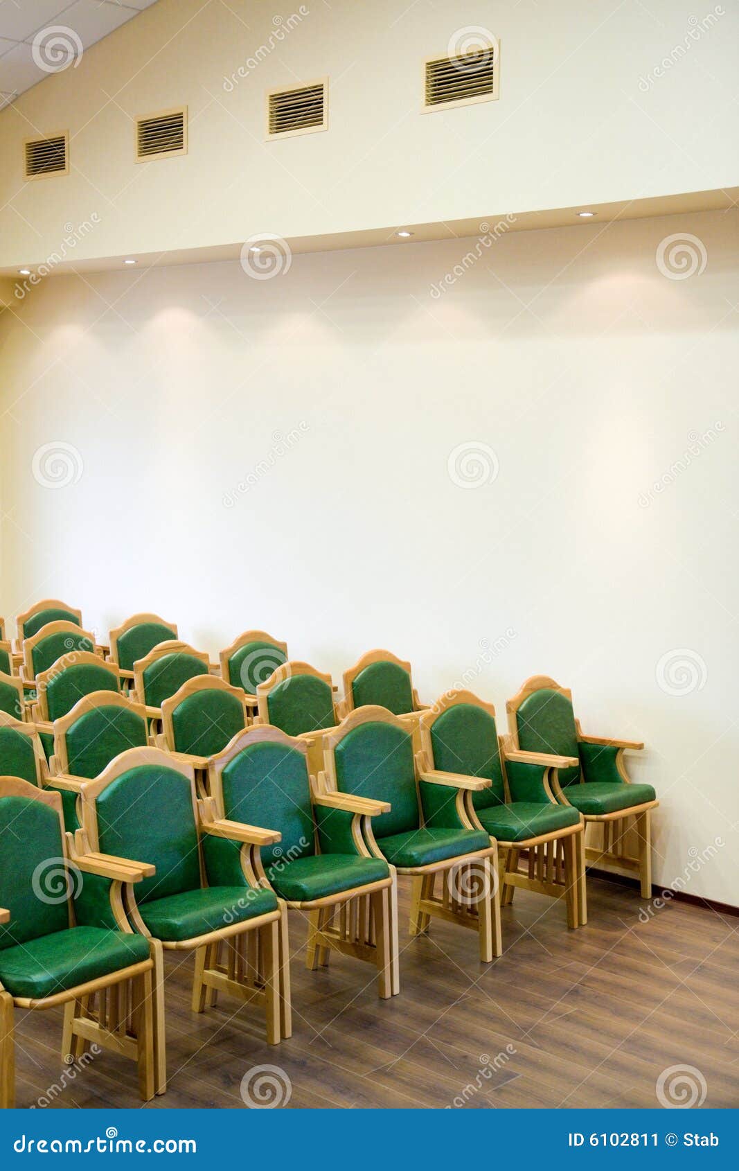 Wood Chairs Rows in Conference Hall Stock Image - Image of auditorium ...