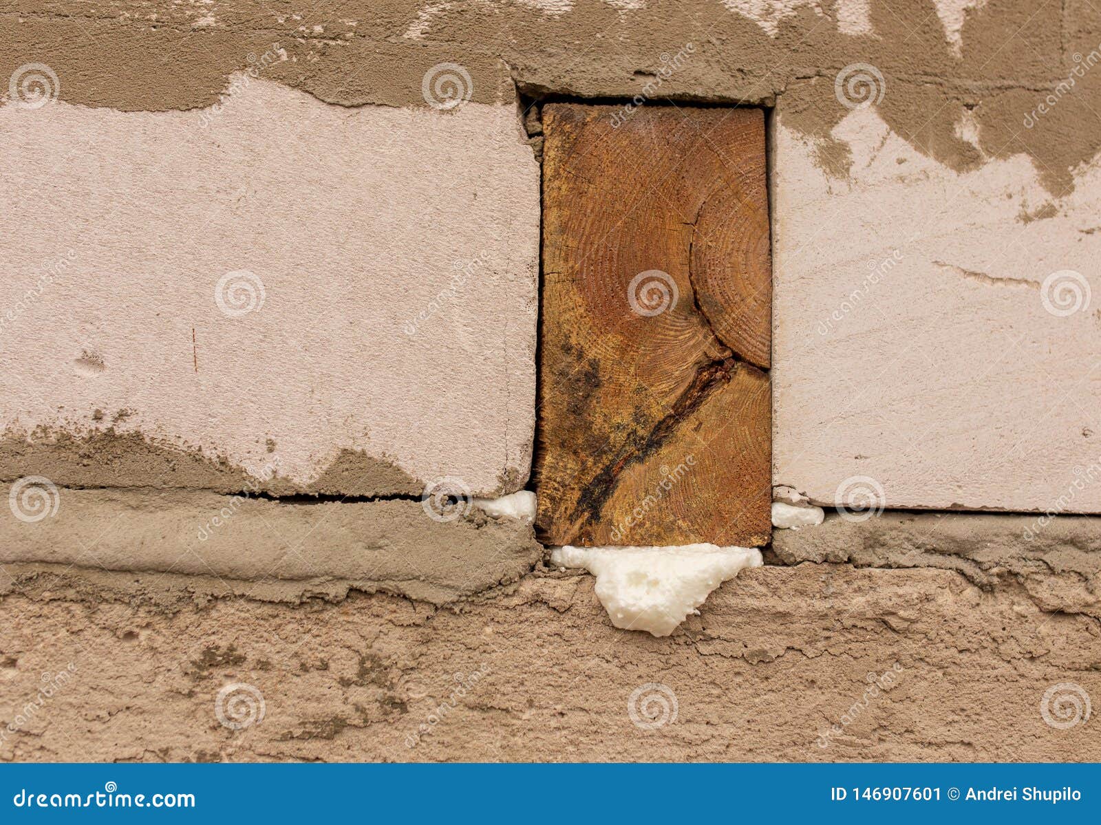 Wood Chip in the Wall at a Construction Site Stock Image - Image of ...