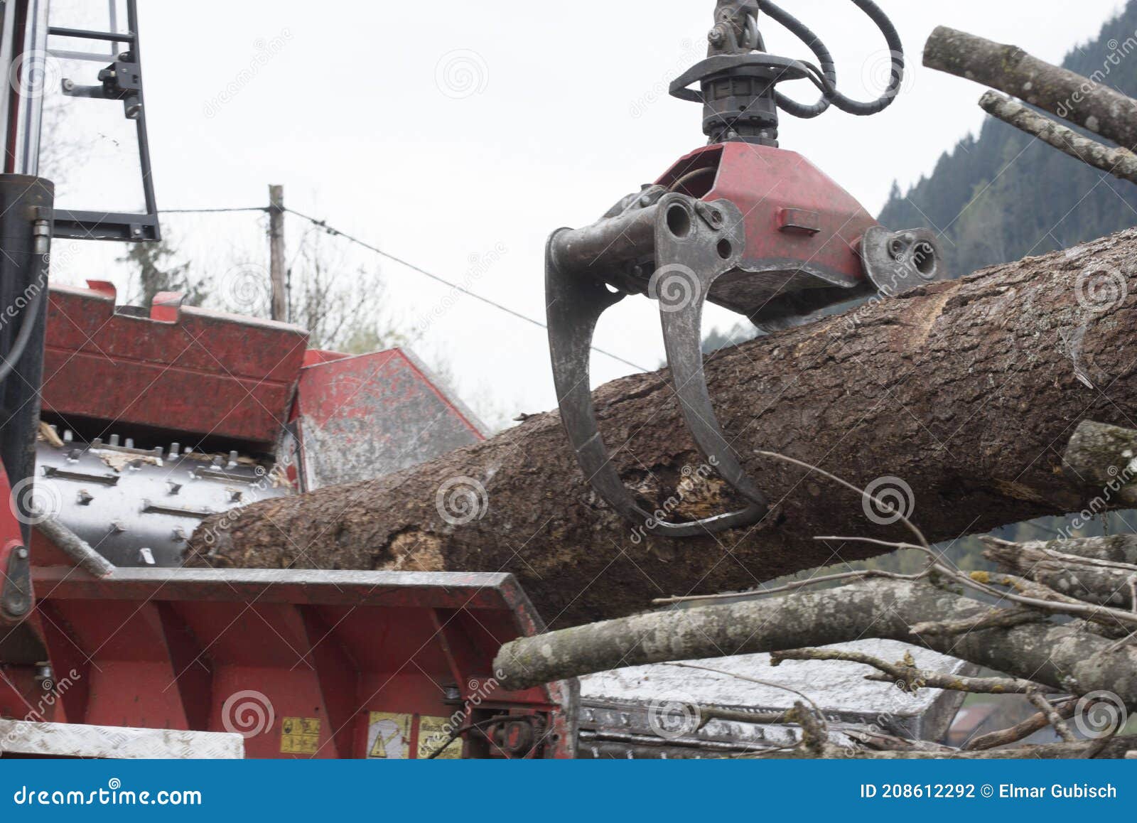 A wood chipper or chopper stock photo. Image of chopper - 208612292