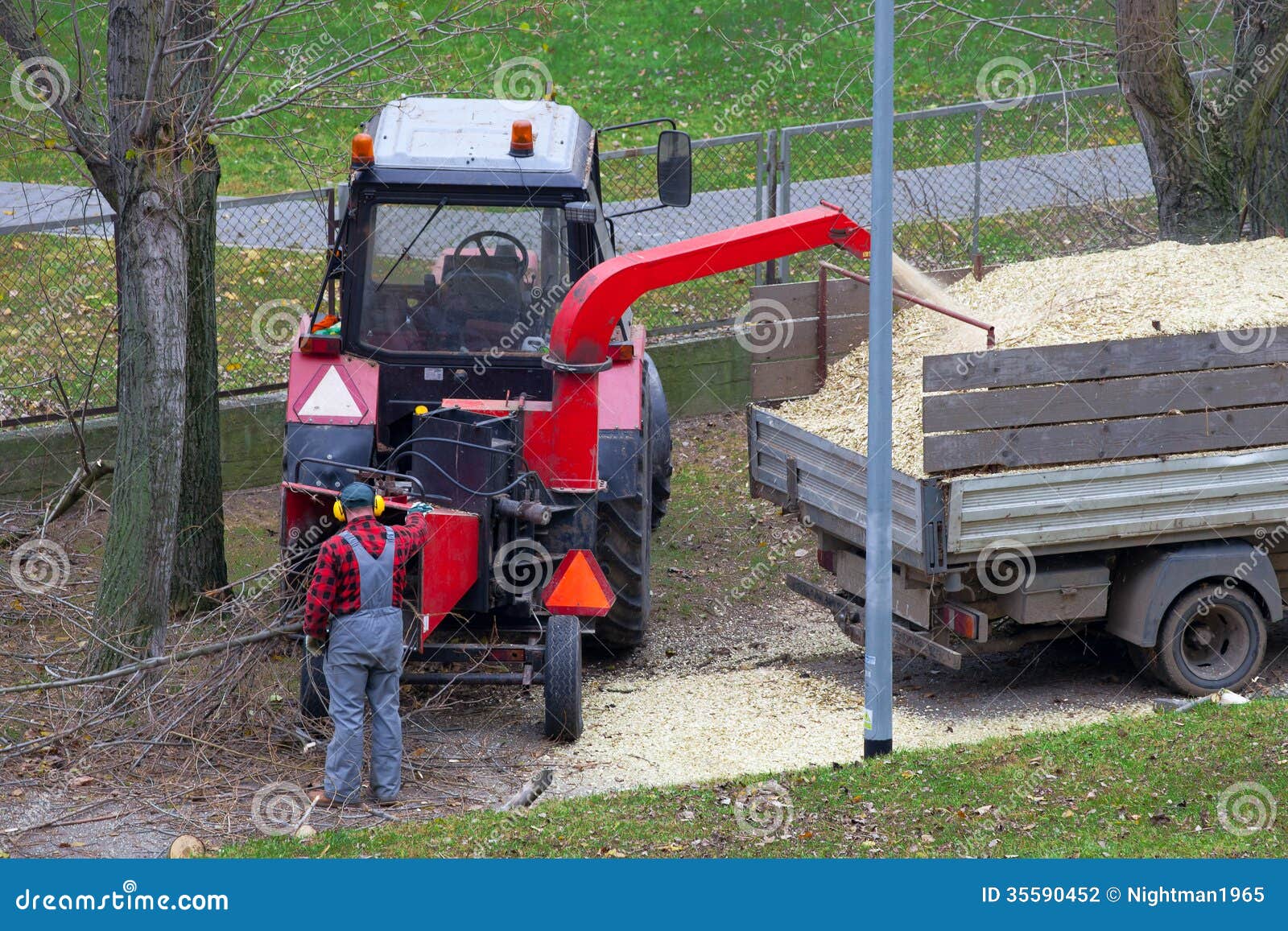 Wood chipper stock photo. Image of harvest, chipping - 35590452