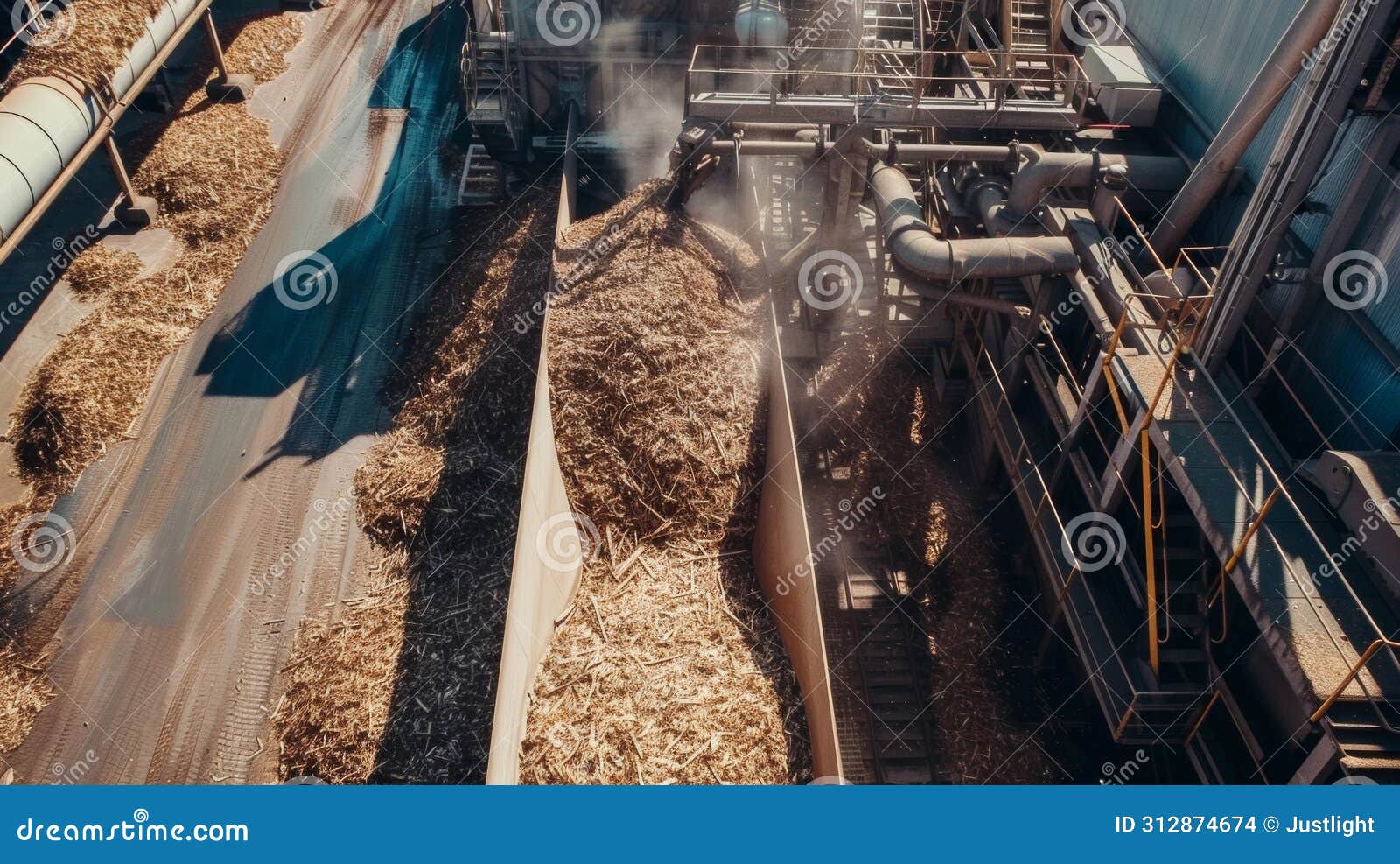 The Wood Chips Being Fed into a Giant Pulping Machine Where they are ...