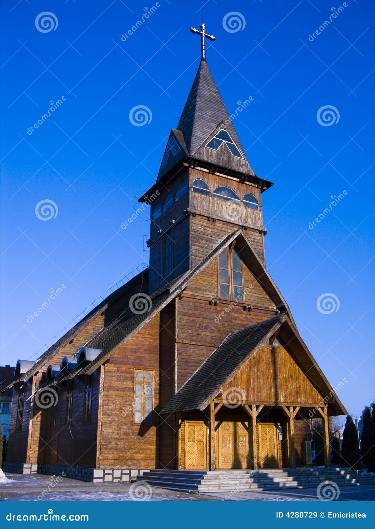 Wood church in Brasov stock image. Image of center, building - 4280729