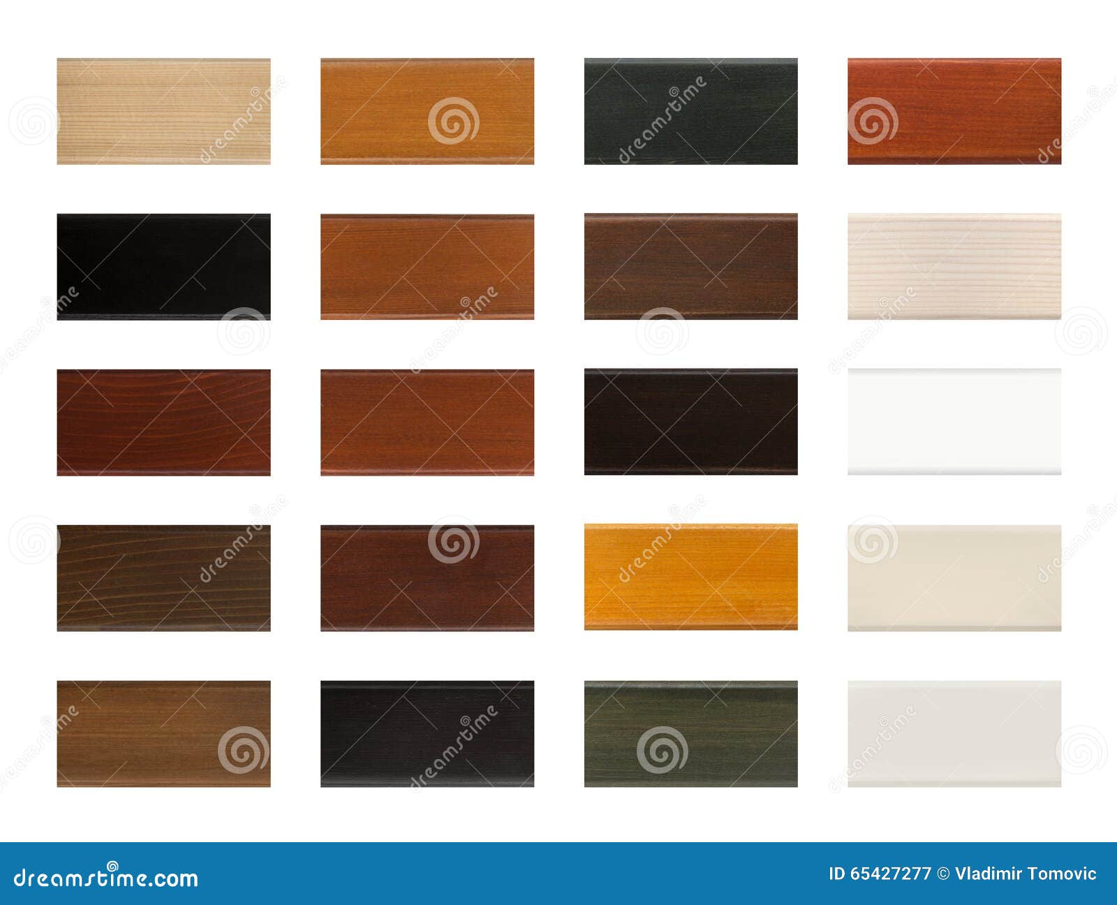 Wood Color Sample Swatch Chart Isolated on White with Clipping Path ...