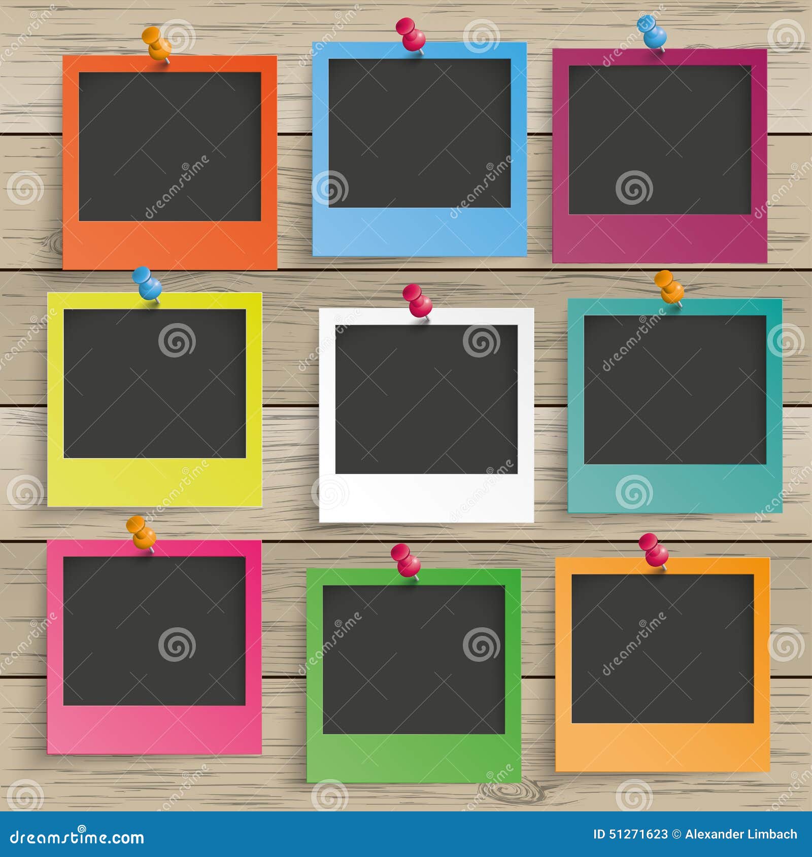 Wood 9 Colored Photo Frames Stock Vector - Illustration of flat, clip ...