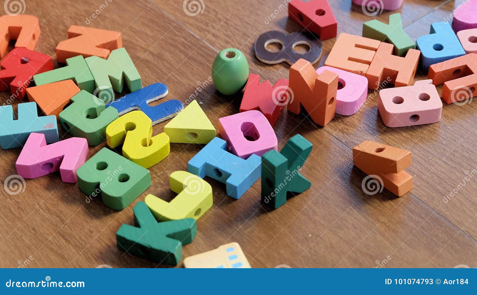 Wood Colorful Word / Alphabet Block for Kid Learning Stock Image ...
