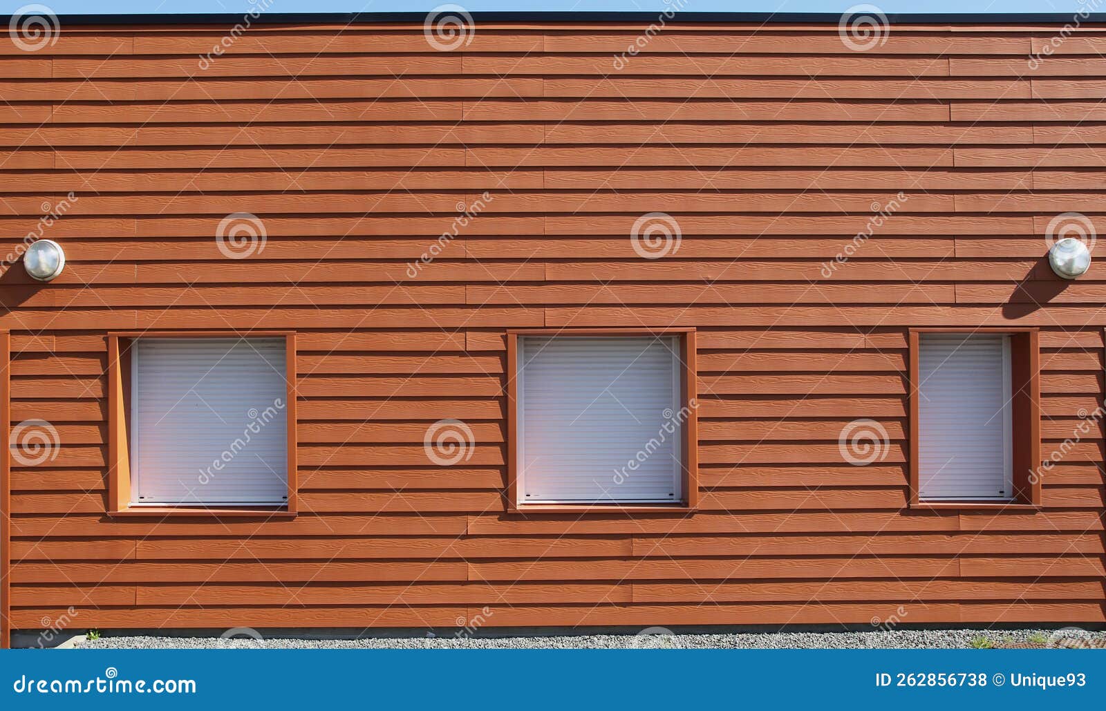 Wood Composite Exterior Cladding of a Building Stock Photo - Image of ...