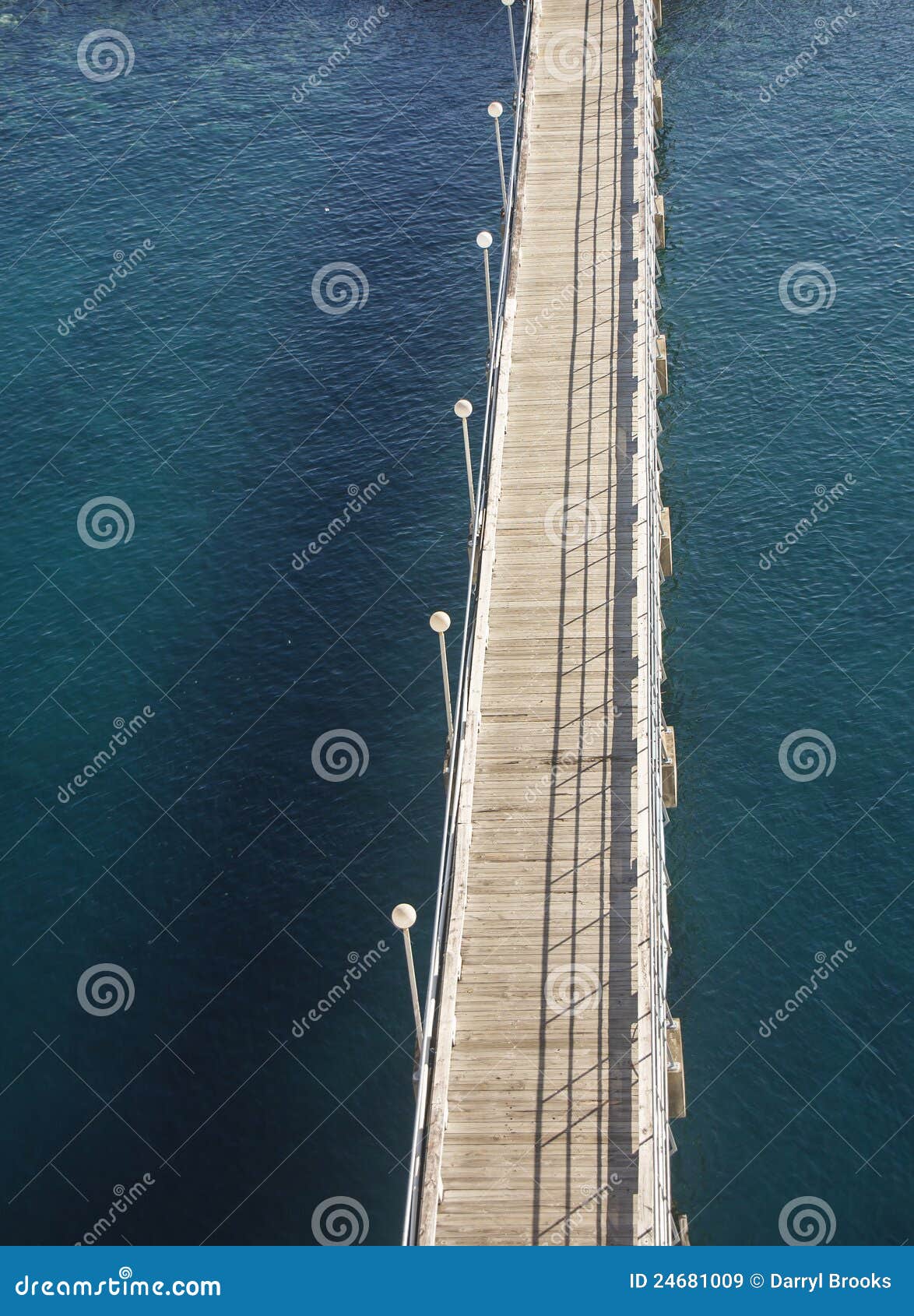 Wood and Concrete Pier Over Aqua Water Stock Image - Image of travel ...