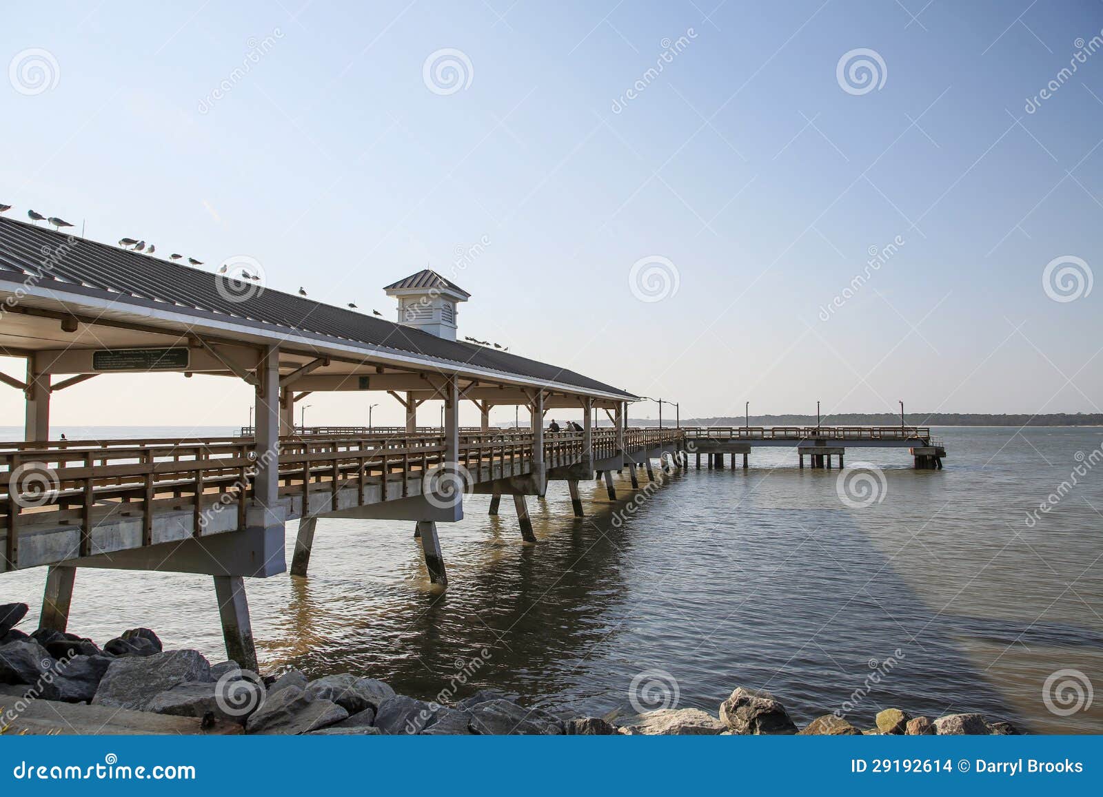 Wood and Concrete Pier into Winter Water Stock Photo - Image of wood ...