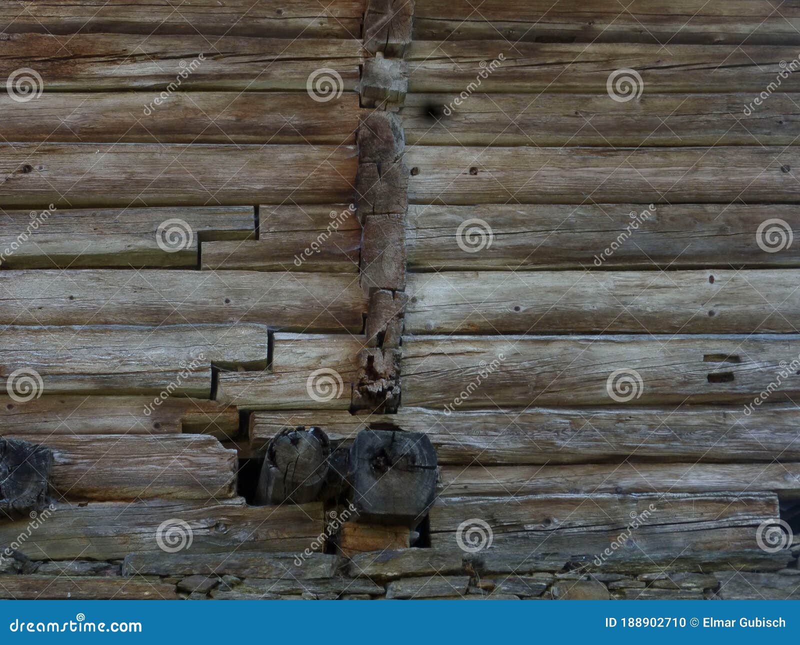 Wood Connection or Timber Joint on Log House Stock Photo - Image of ...