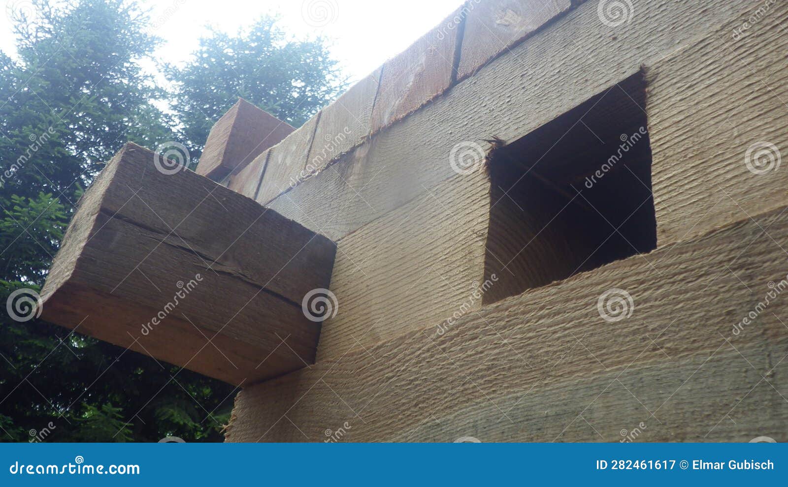 Wood Connection or Timber Joint on Log House Stock Image - Image of ...