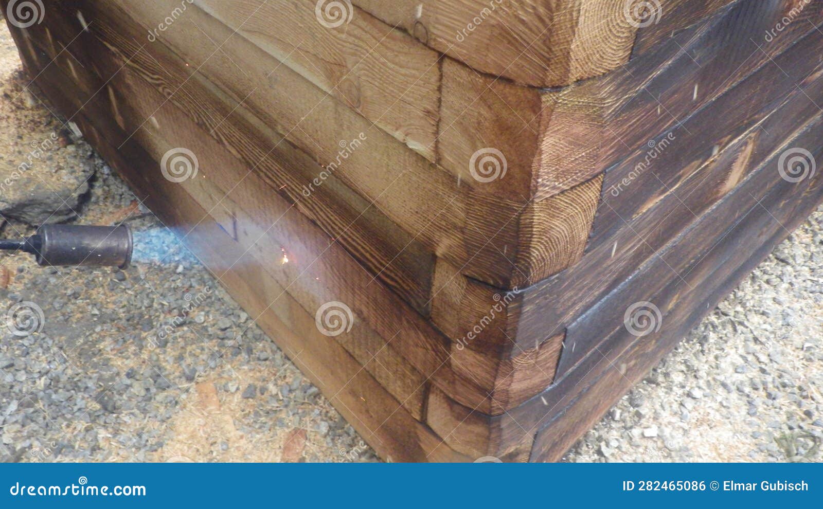 Wood Connection or Timber Joint on Log House Stock Photo - Image of ...