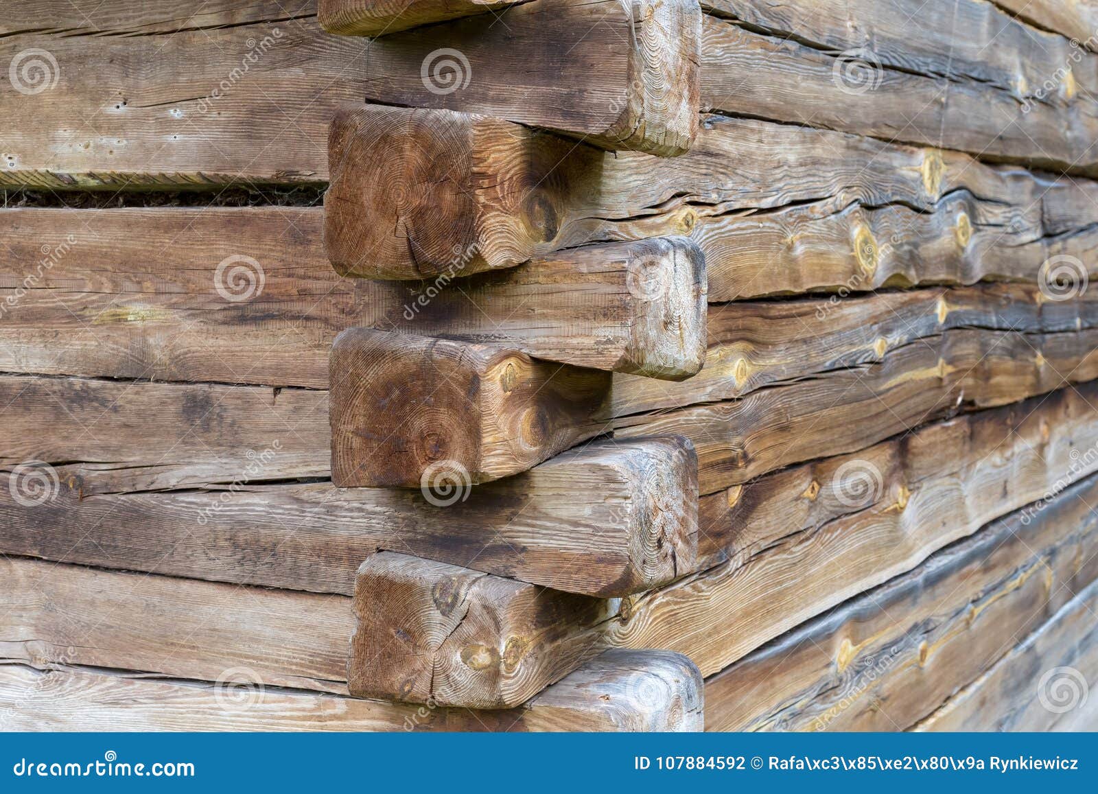 Wood Corner of a Old Building with Dovetail Joints Stock Photo - Image ...