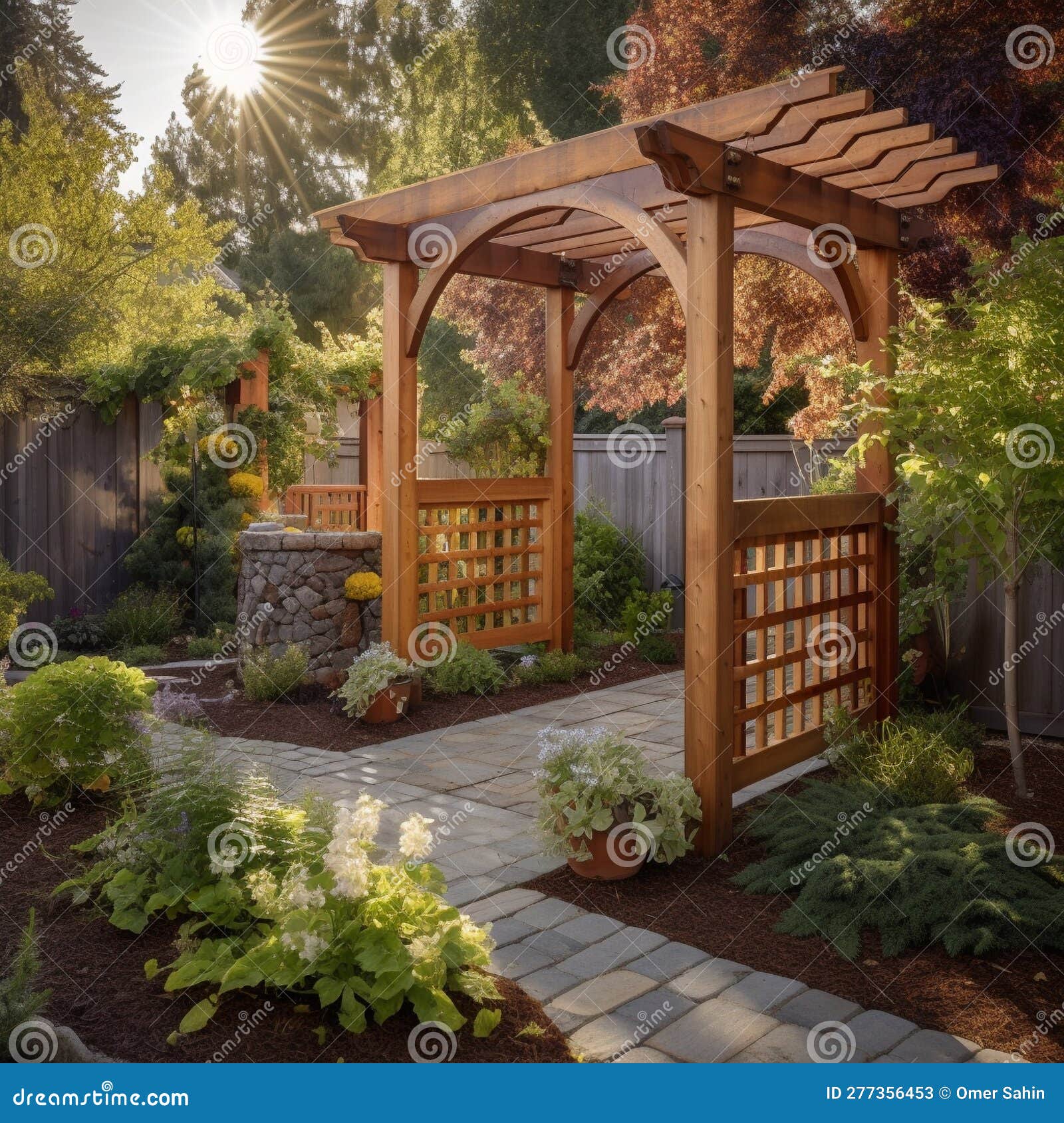 Wood in Creating Outdoor Structures Showcase Image Stock Illustration ...