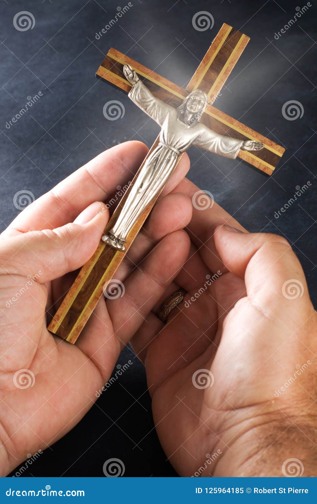 The Crucifix Is Held By A Girl, A Symbol Of The Blessing Of Jesus, The ...