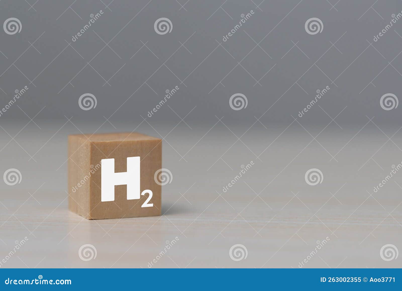 Wood Cube Block Hydrogen on Table Stock Image - Image of cube, science ...