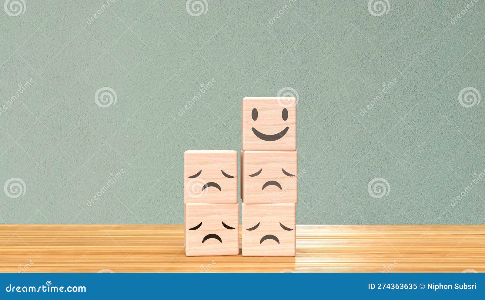 Wood Cube Emotion on Table for Abstract Concept 3d Rendering Stock ...