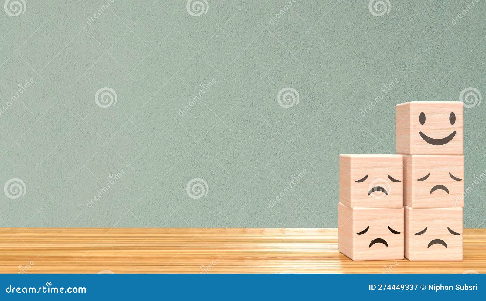 Wood Cube Emotion on Table for Abstract Concept 3d Rendering Stock ...