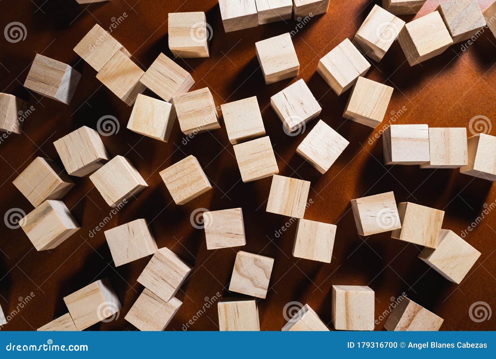 Wood Cubes on the Table from Top Stock Photo - Image of shadow, message ...