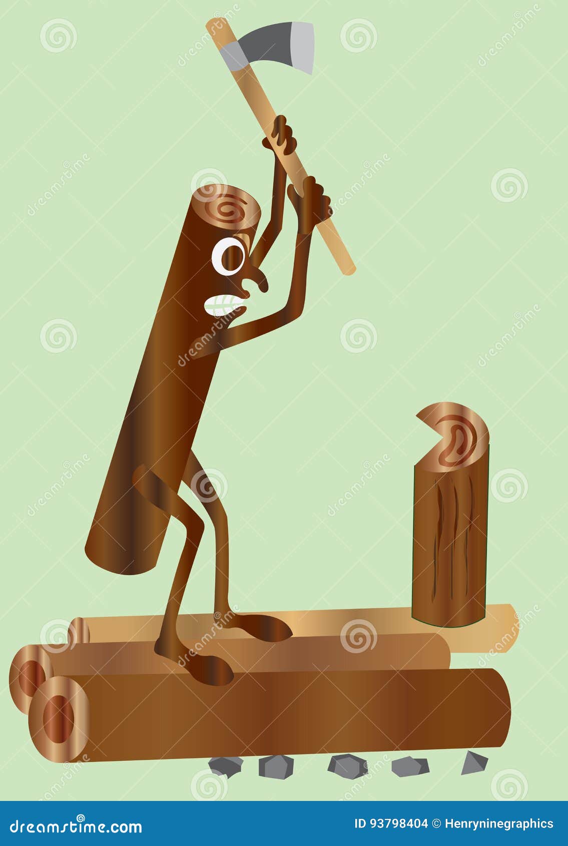 The wood cutter 3 stock vector. Illustration of trees - 93798404