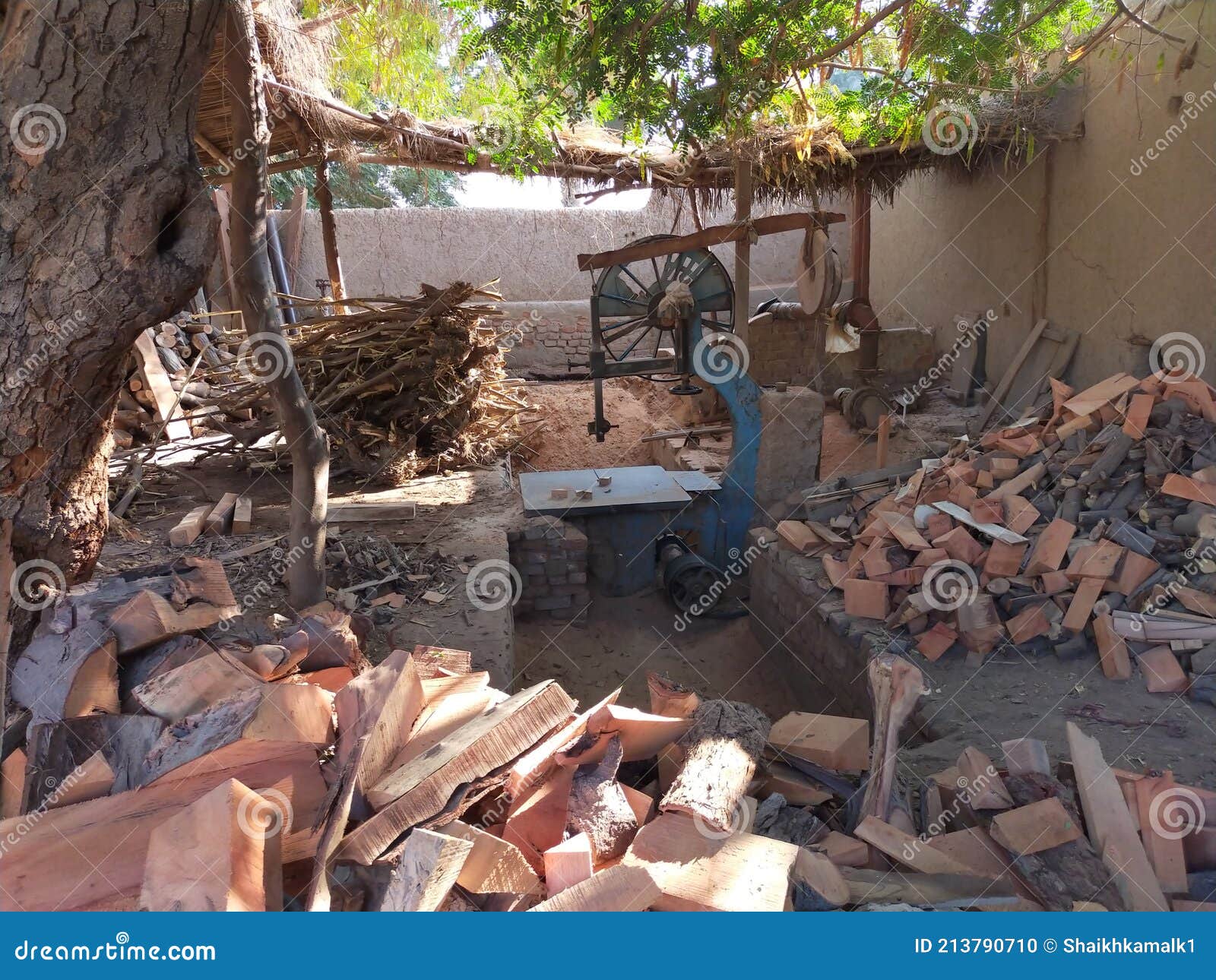 The Wood Cutting Area in Sindh Pakistan Stock Photo - Image of ...