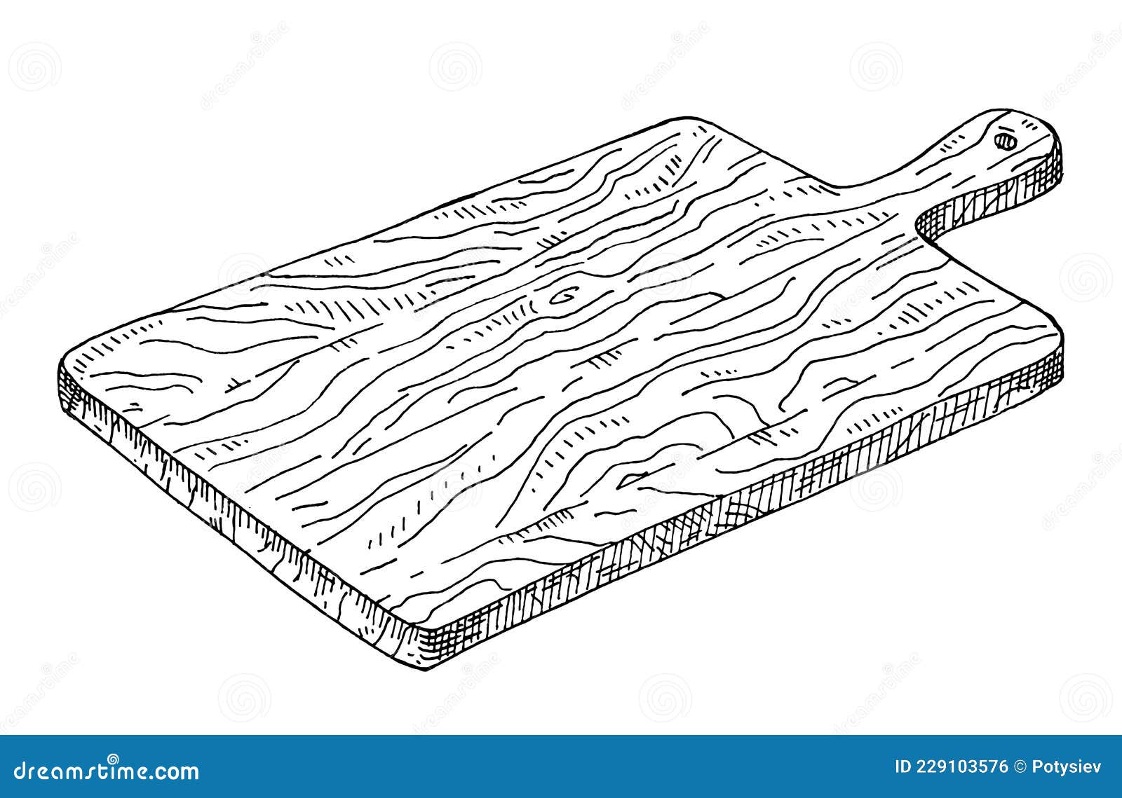 Wood Cutting Rectangular Board. Vintage Hatching Monochrome Black ...