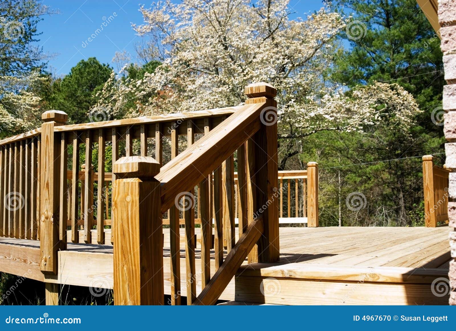 Wood deck in spring/steps stock photo. Image of build - 4967670