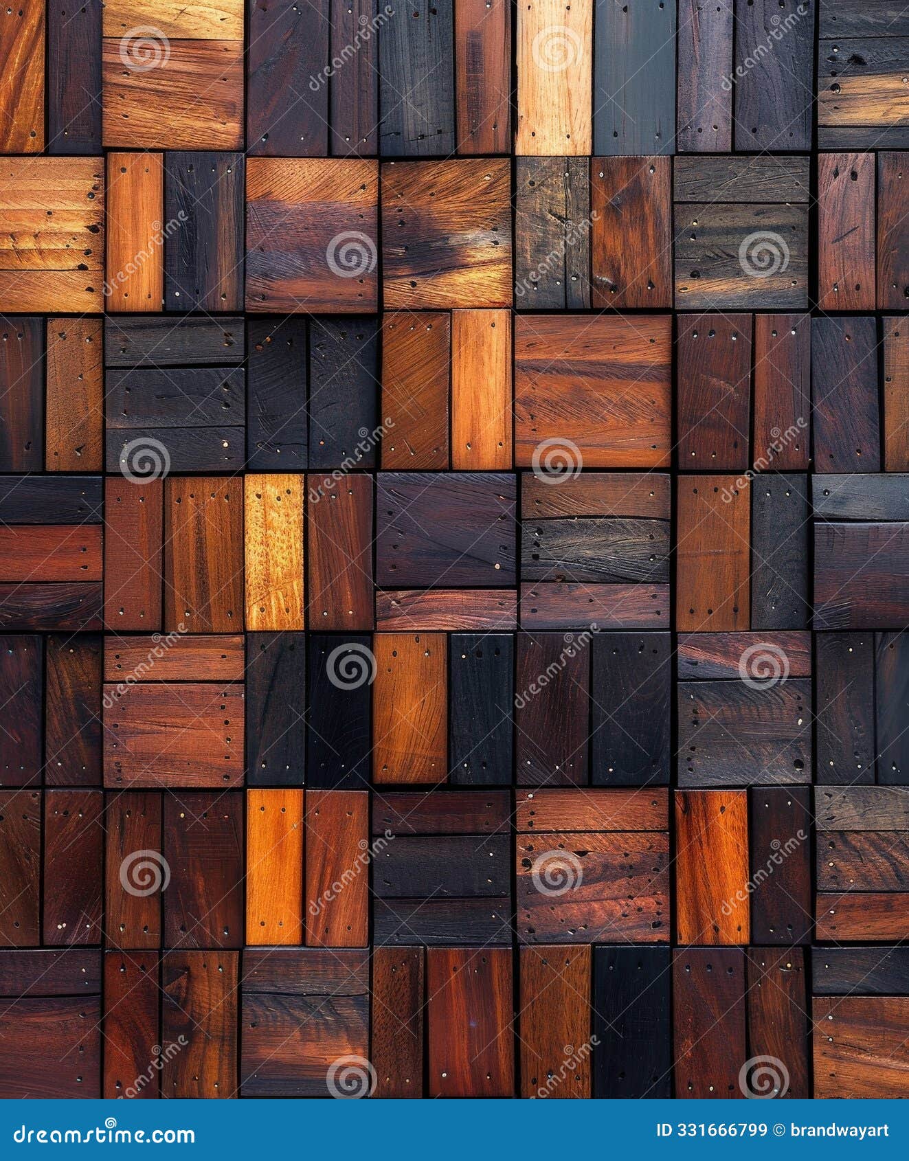 Wood Decking Made from Various Types of Stained Timber Arranged in ...