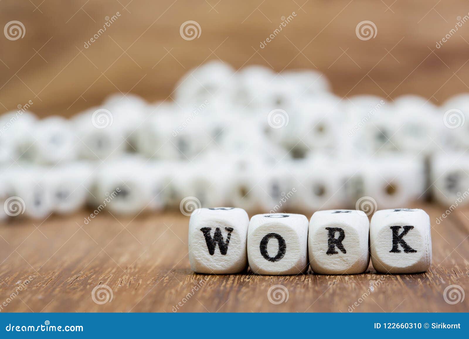 Wood Dice with Word WORK on Dice Stock Photo - Image of businessman ...