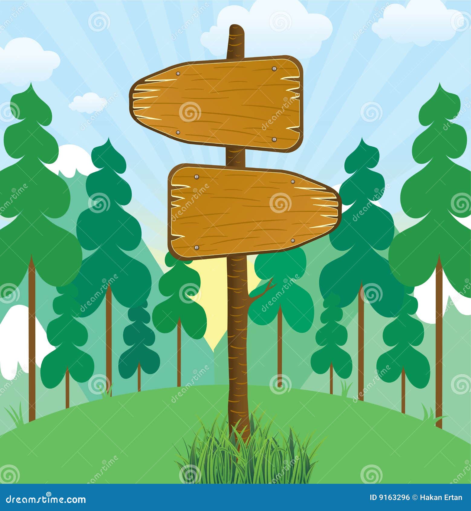 Wood Direction Sign stock vector. Illustration of board - 9163296