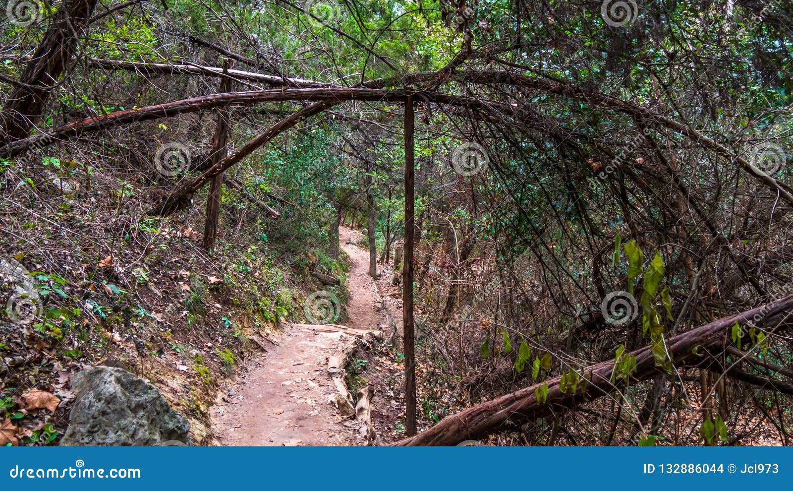 Steps Built Into A Slope Or Dig Up On A Hill. Stairs In Sloping Ground ...