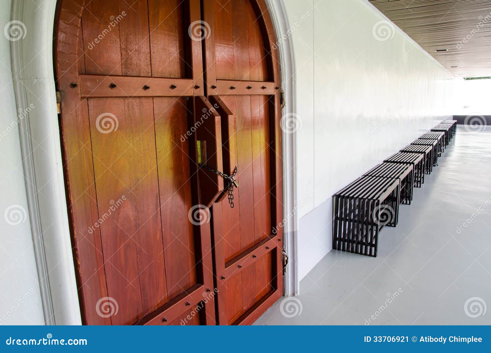 Wood door and chair stock image. Image of entrance, structure - 33706921