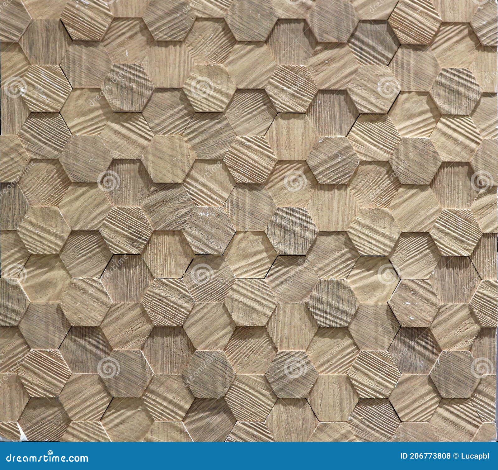 Wood Effect Stoneware Wall Panel in the Shape of Embossed Hexagons ...
