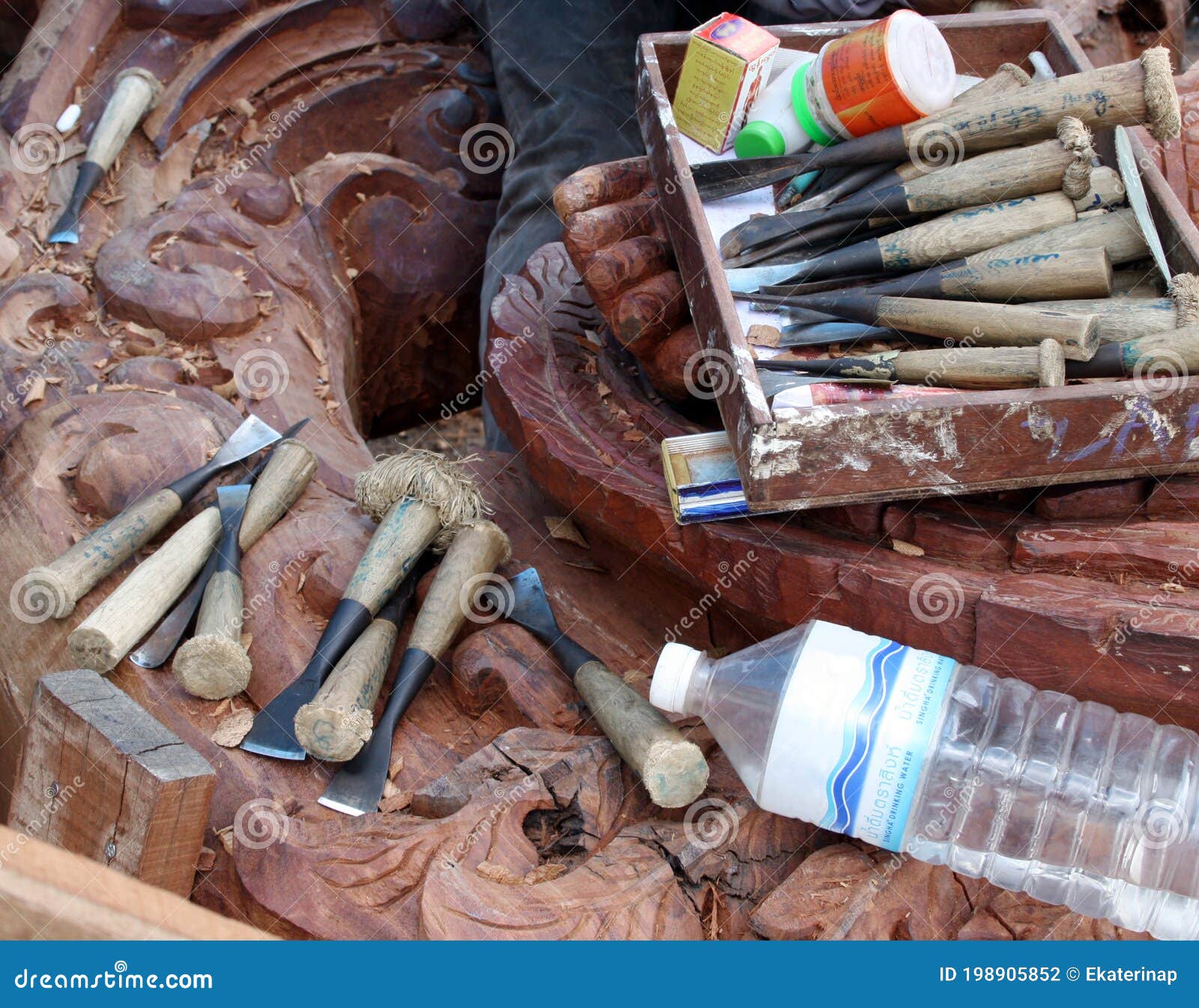 Wood Engraver. Wood Carving Tools Stock Photo - Image of tools, work ...