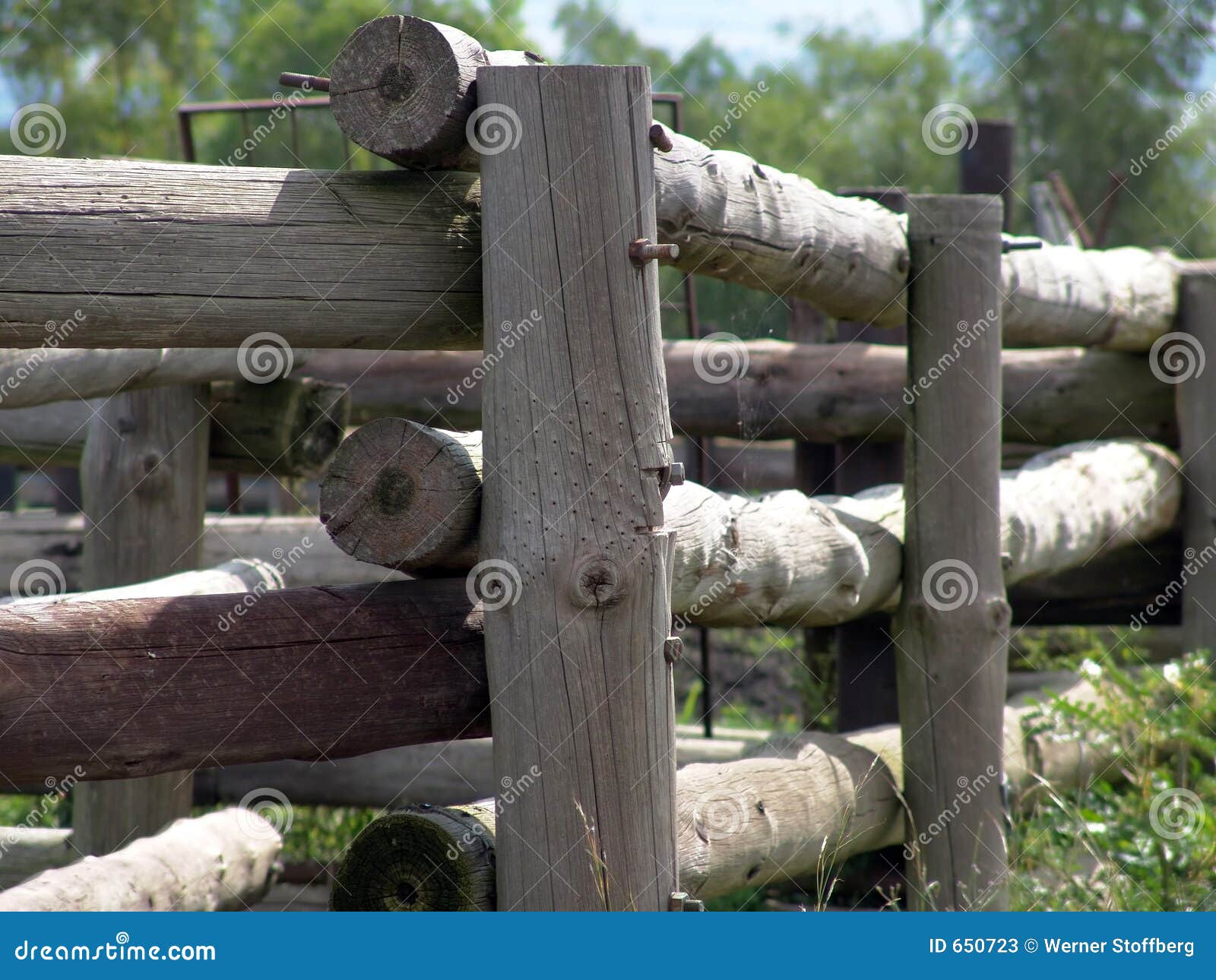 Wood Fence Corner stock image. Image of barricade, farm - 650723