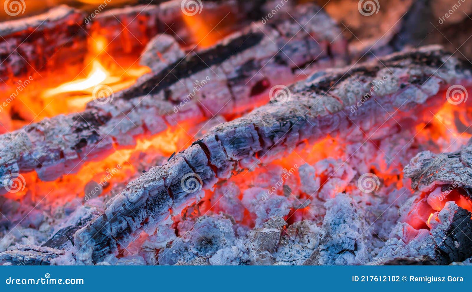 Glowing Log In A Dying Fire Royalty-Free Stock Photography ...
