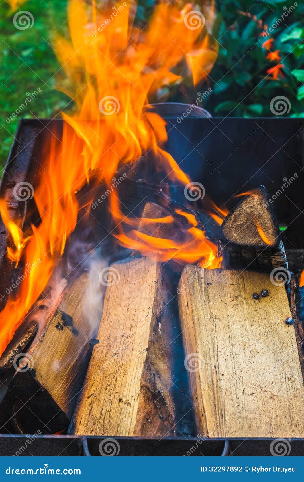 Wood on Fire stock photo. Image of ligniting, flammable - 32297892