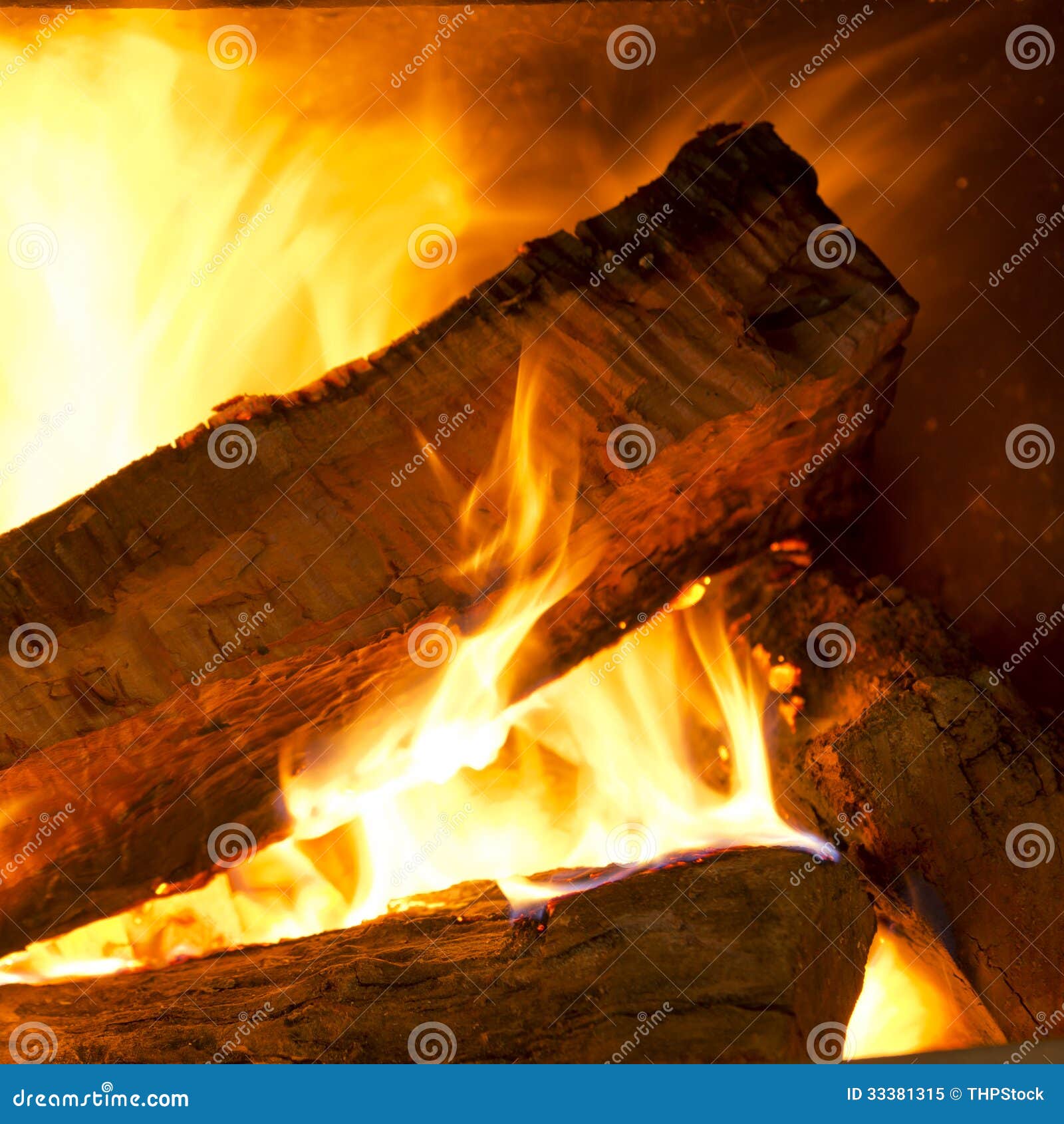 Wood Fire stock image. Image of night, flaming, bonfire - 33381315