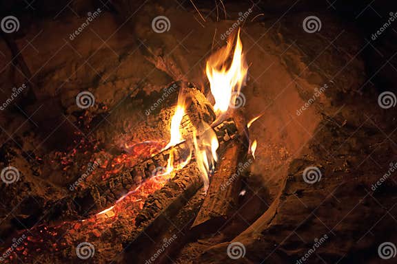 Wood fire stock image. Image of barbecue, heat, flame - 42965129